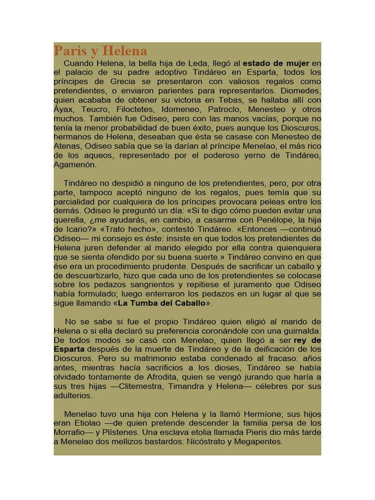 El Juicio de Paris y Helena | PDF | Helena de Troya | París (mitología)