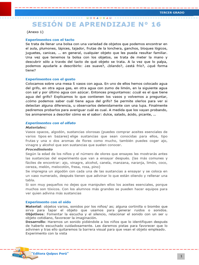 Parte 2 - Anexo de Sesiones de Aprendizaje - Experiencia de Aprendizaje II - Editora Quipus Perú ...