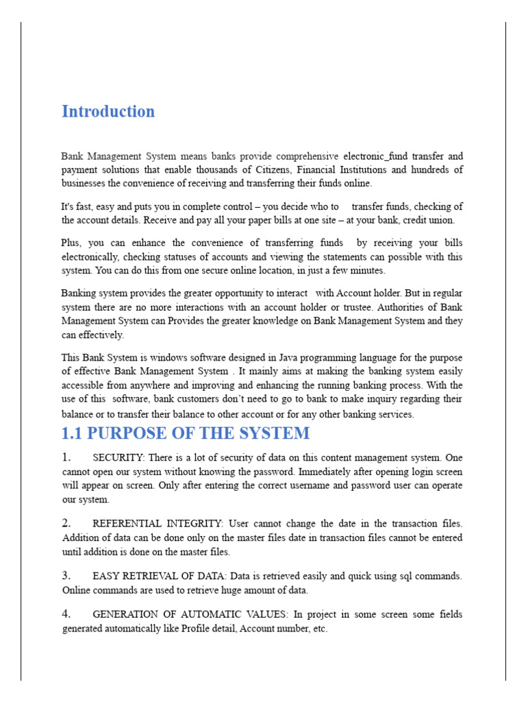 Report Bank Management | PDF | Java (Programming Language) | Thread (Computing)