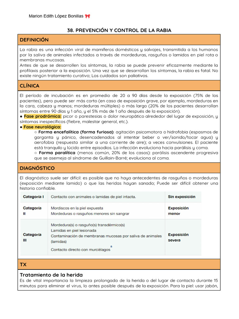 Prevención y Tratamiento de la Rabia | PDF | Rabia | Especialidades Medicas