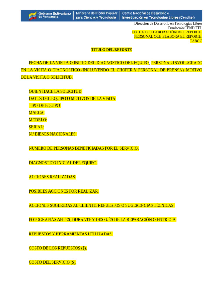 Modelo Informe | PDF | Informática