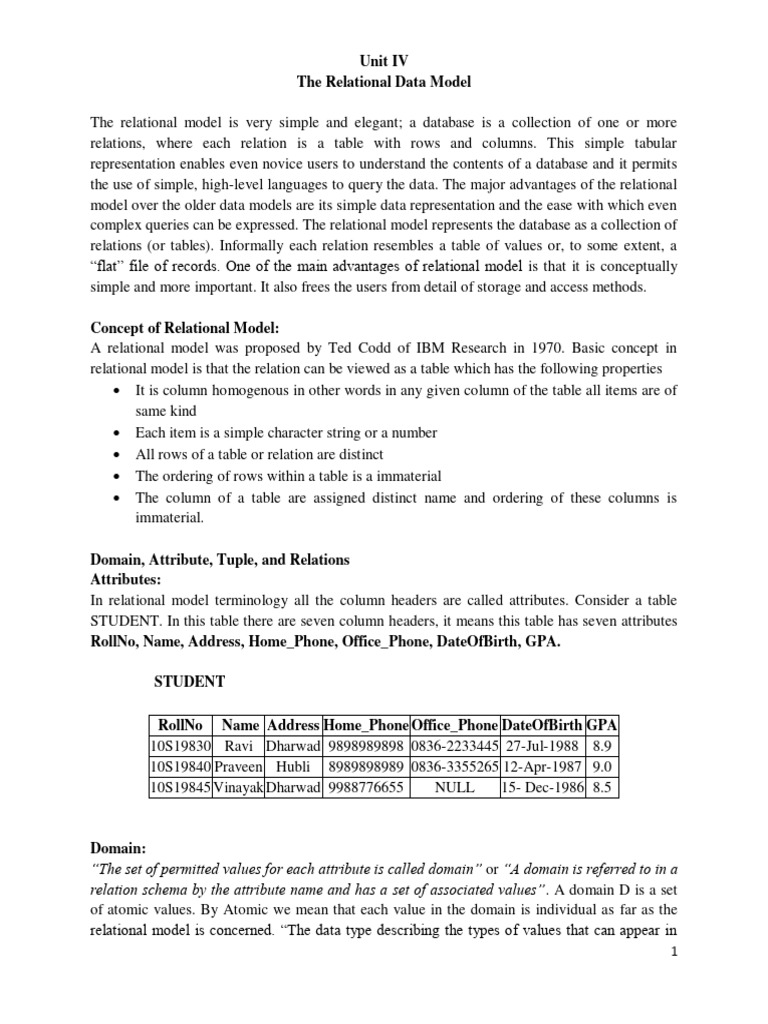 unit4-relational data model notes | PDF | Relational Database ... unit4-relational data model notes | PDF | Relational Database ...