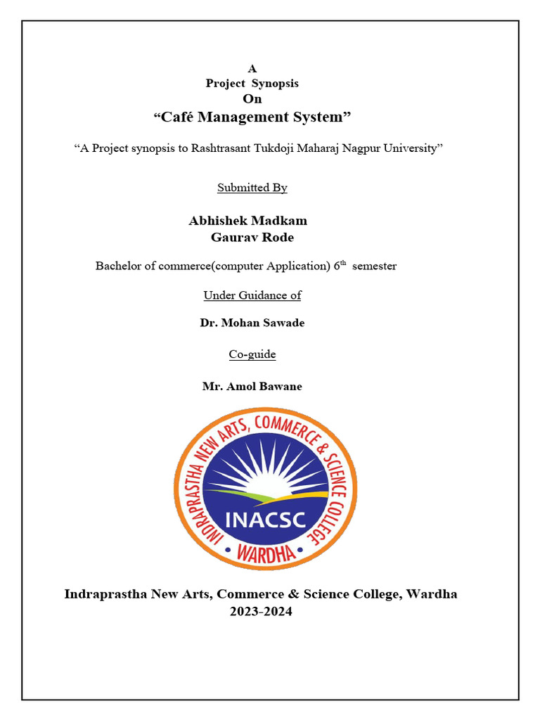 Cafe Management System Pdf Applications And Software Net Beans