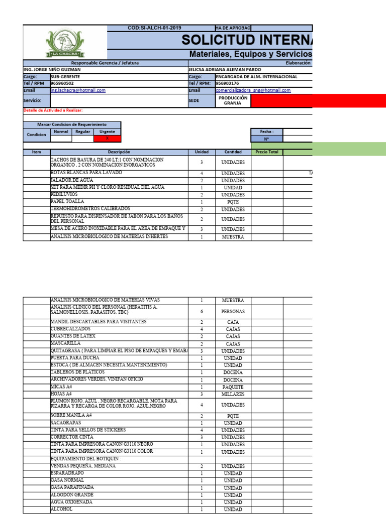 Ficha de Requerimiento Interno | PDF | Hogar, jardinería y bricolaje
