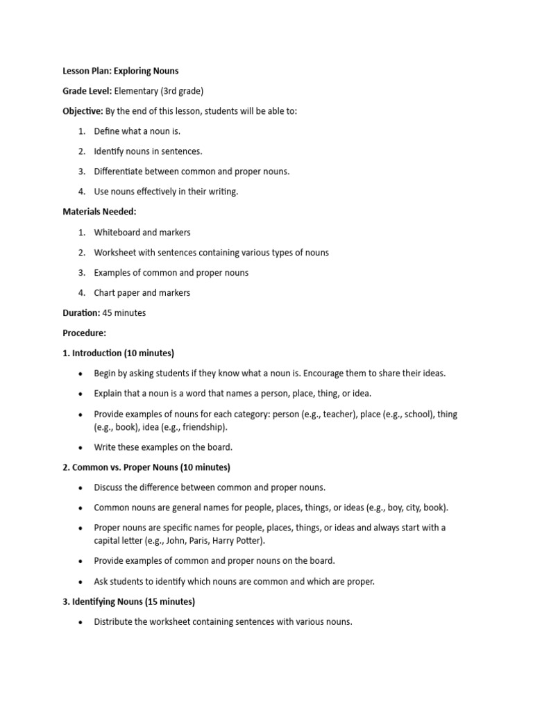 Lesson Plan_Verbs | PDF | Noun | Lesson Plan