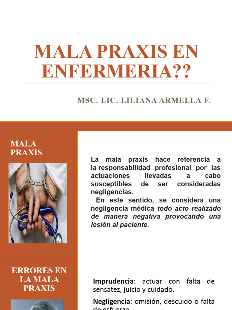 Mala Praxis | PDF | Enfermería | Cuidado de la salud