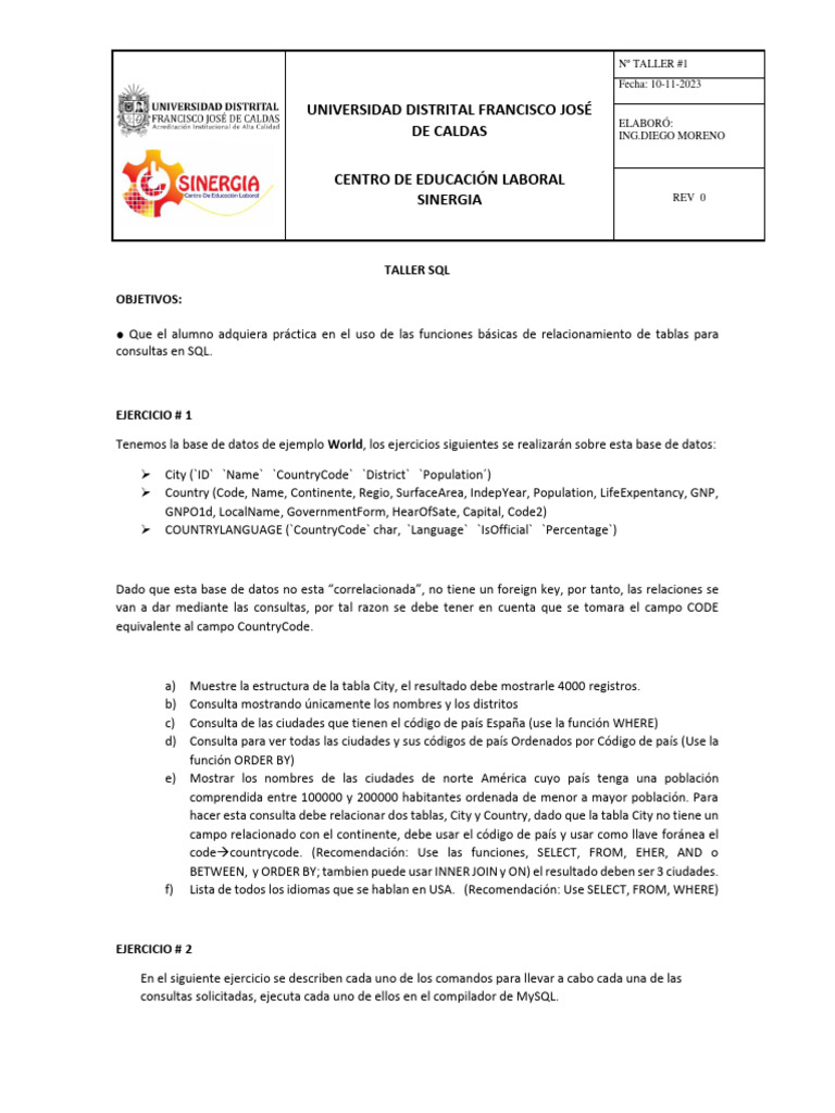 Funciones De Sql Pdf Sql Gestión De Tecnología De La Información 1868