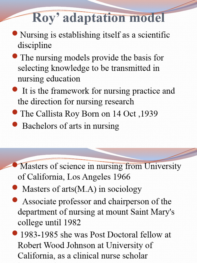 Roy Theory | PDF | Nursing | Adaptation