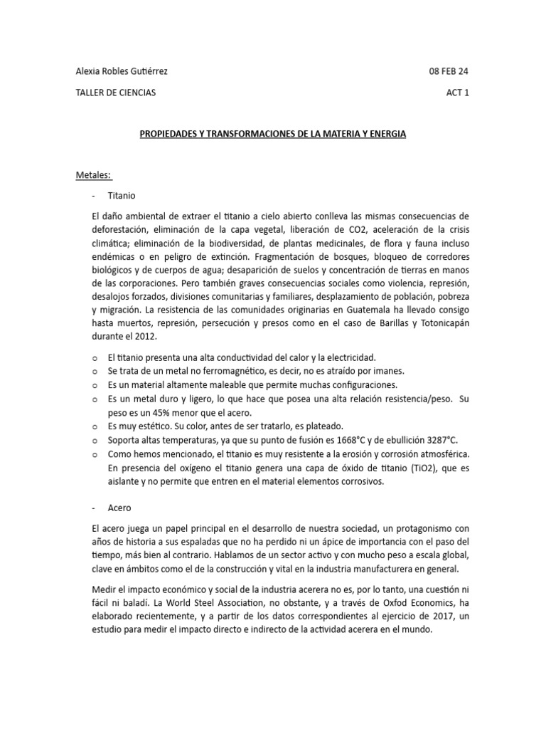 Alexia Robles Gutiérrez 08 FEB 24 | PDF | Polietileno | El plastico