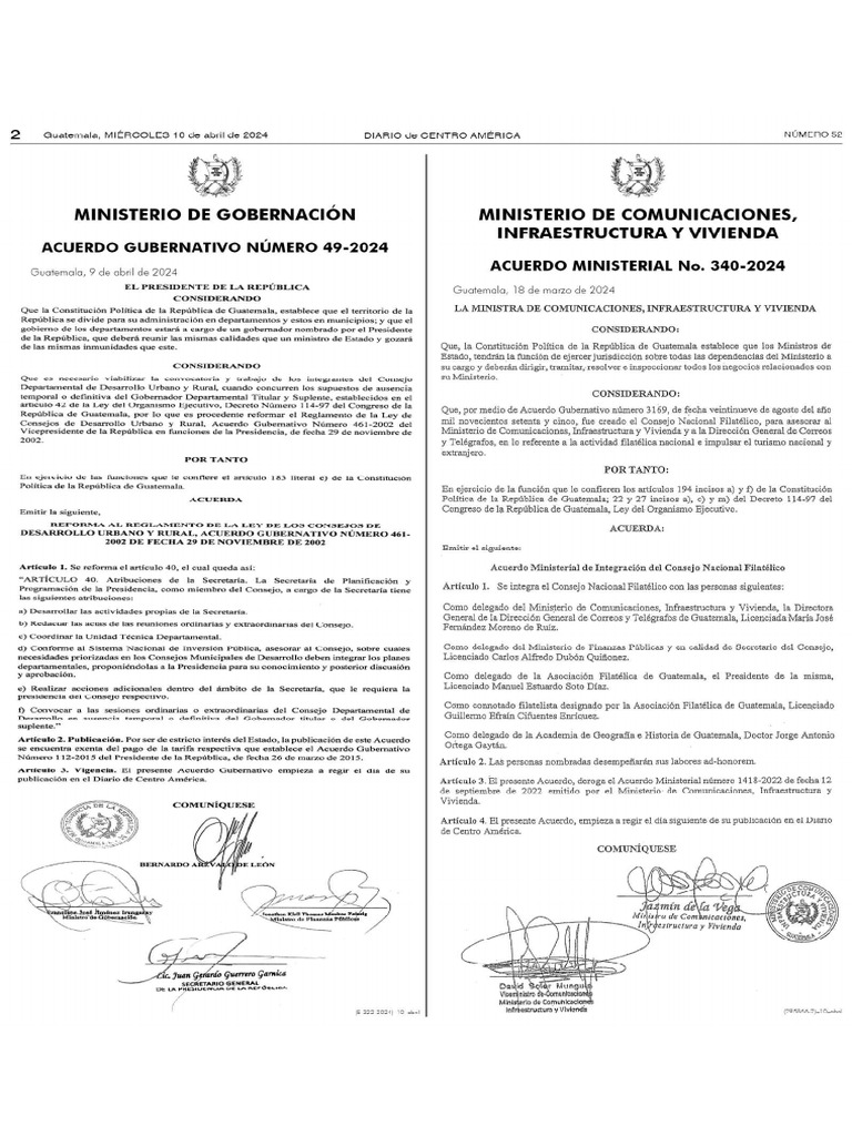 Acuerdo Gubernativo No. 49-2024 | PDF