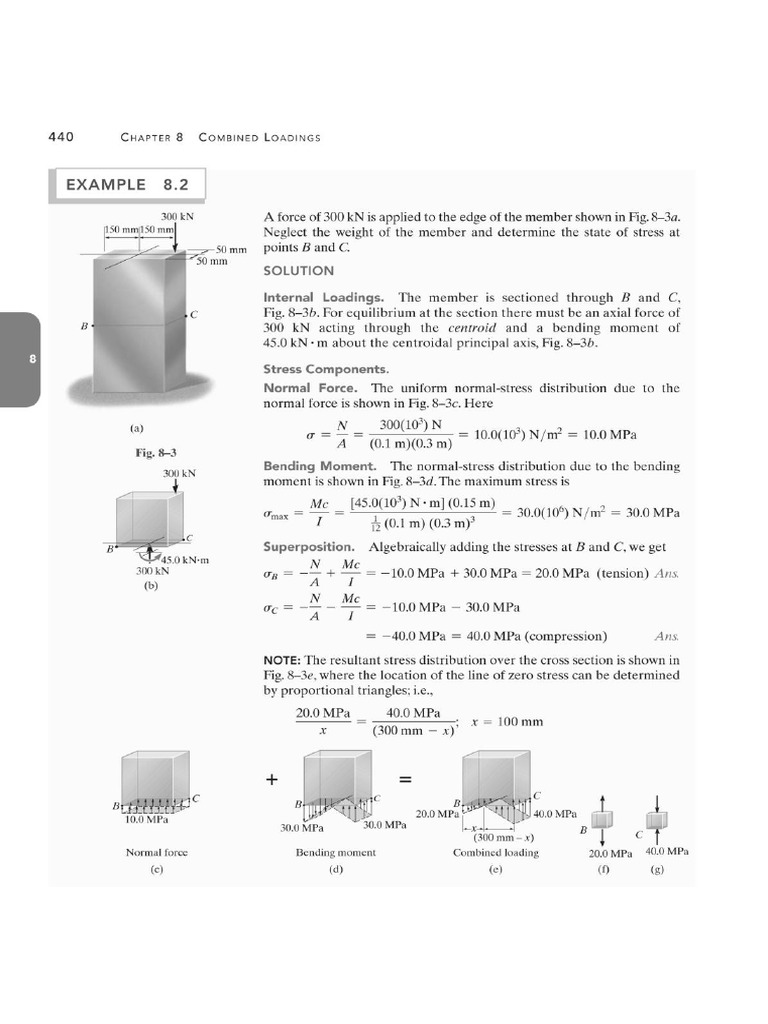 Combined Stress Examples | PDF | Bending | Stress (Mechanics)