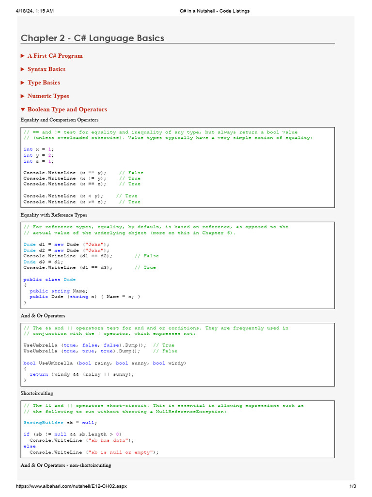 C In A Nutshell Code Listings 5 Pdf C Sharp Programming 0992