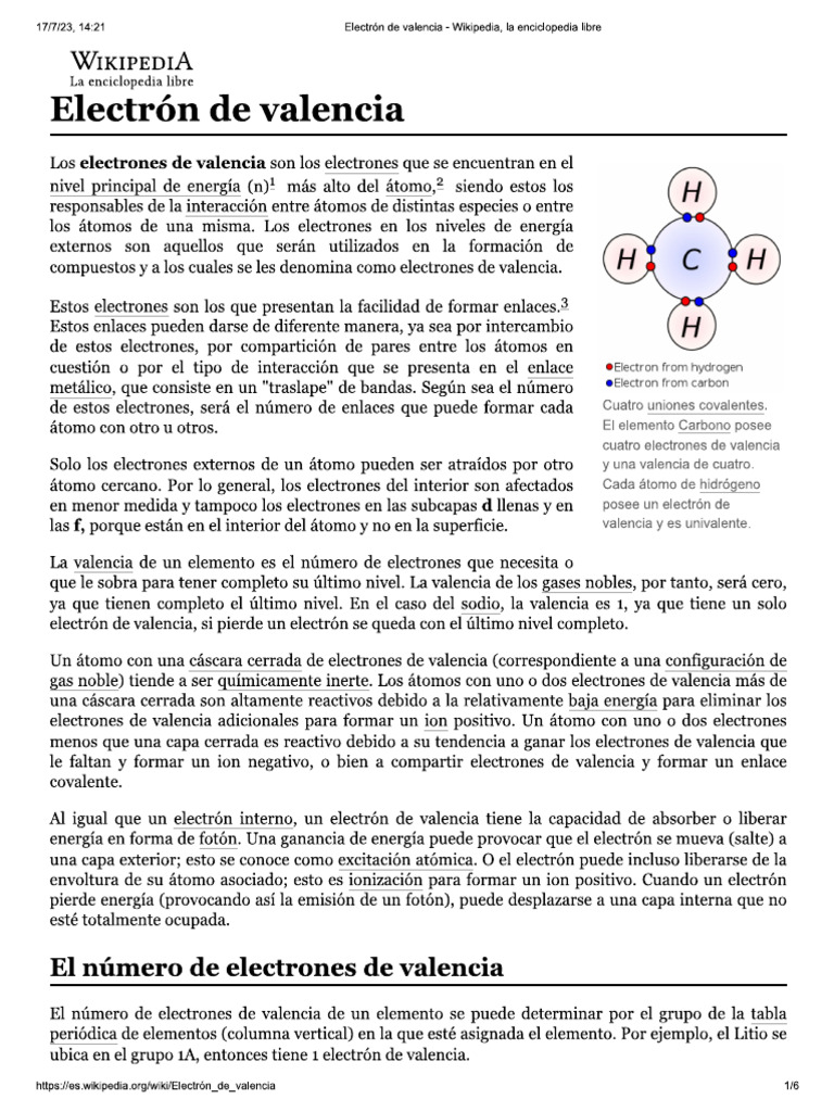 electrones de valencia | PDF