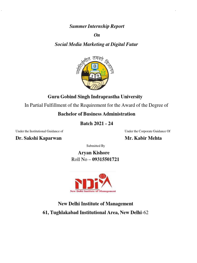 SIP Report On Social Media | PDF | Popular Culture & Media Studies ...