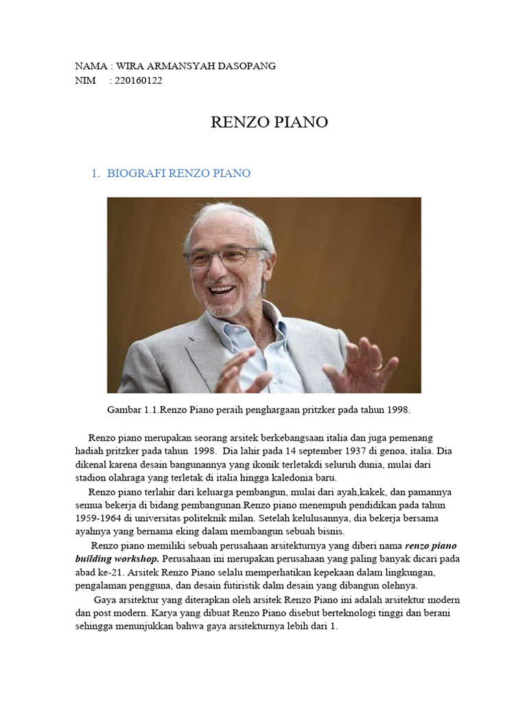 karya karya renzo piano | PDF