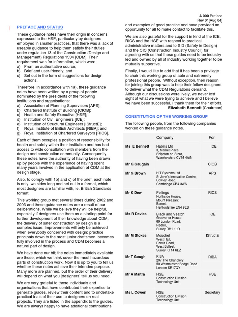 CDM Guidance For Designers | PDF | Noise | Scaffolding