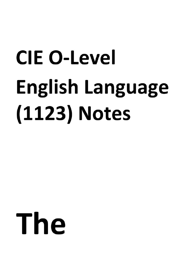 O Level English (Notes) | PDF | Madam