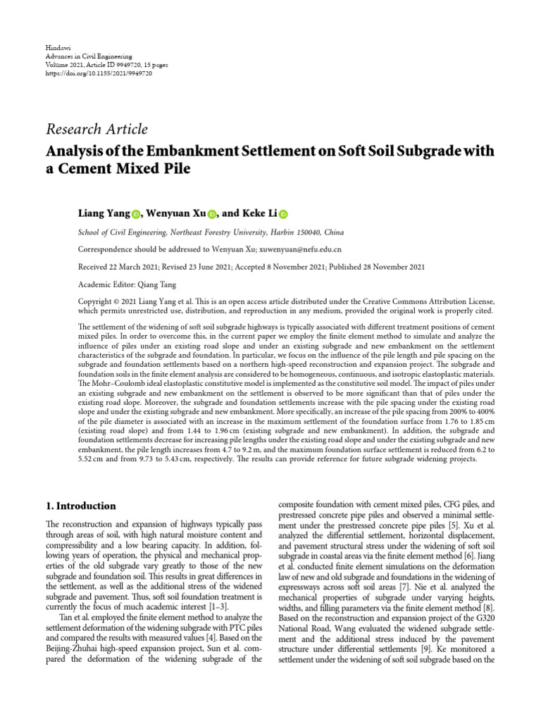 Analysis of The Embankment Settlement On Soft Soil | PDF | Deep ...
