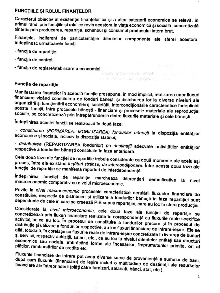 Note de Curs - Finante | PDF