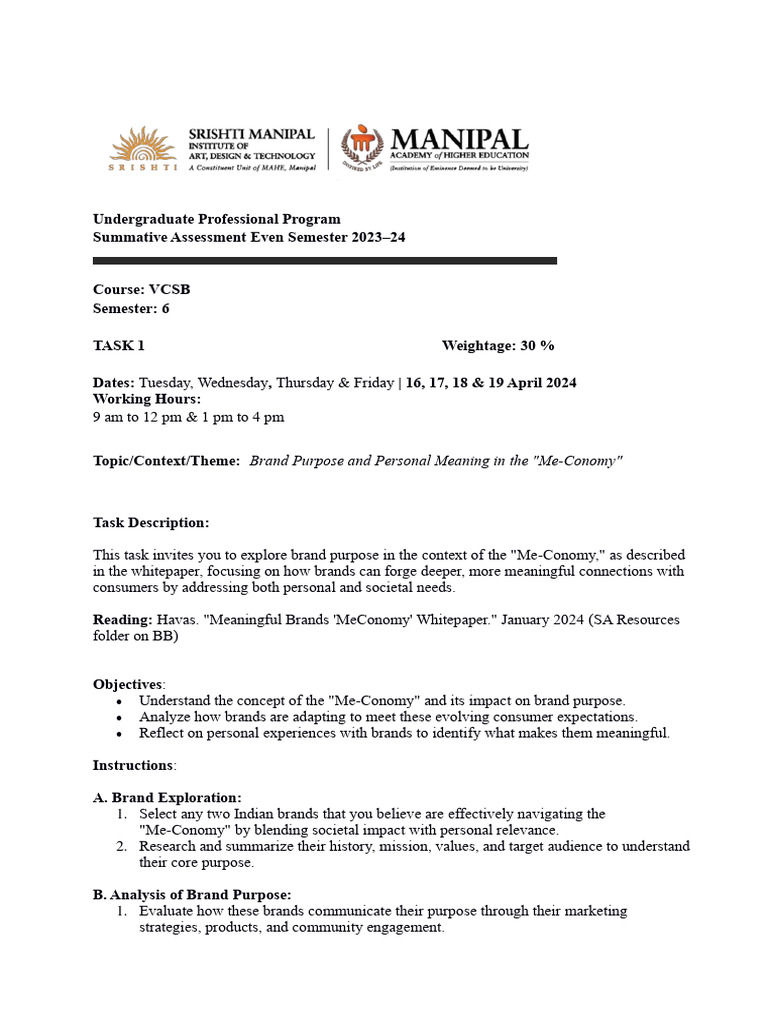 VCSB Yr 3 - Task 1 - Sem 6 | PDF | Brand | Annotation