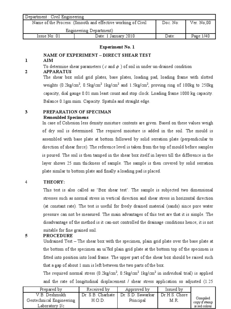 Geotechnical Engineering II Experiments | PDF | Geotechnical ...
