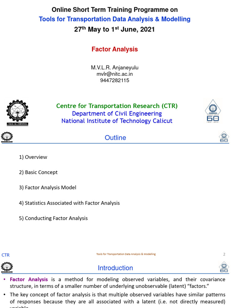 MVLR 07 Ttdam Factor Analysis | PDF | Factor Analysis | Principal Component Analysis