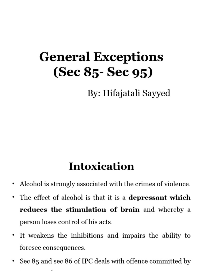 General Exception 3 (Sec 85-95) | PDF | Consent | Crimes