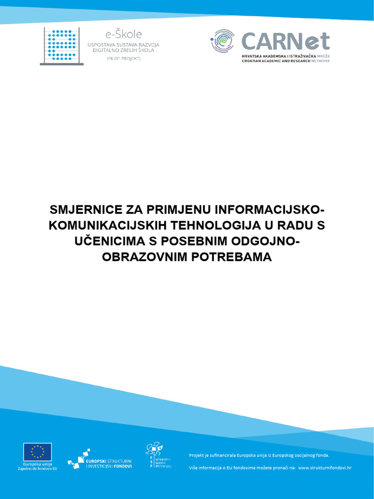 Smjernice Za-Primjenu IKT-a U Radu S Ucenicima S Posebno Odgojno-Obrazovnim Potrebama | PDF
