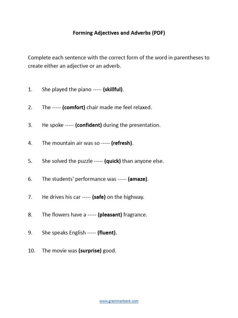 forming-adjectives-adverbs-pdf-1 | PDF