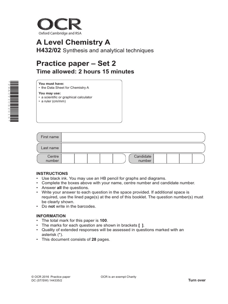 Ocr Paper 2 Practice 2 | PDF | Ester | Proton Nuclear Magnetic Resonance