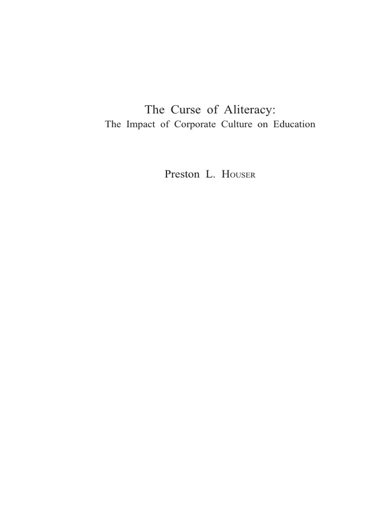 The Curse of Aliteracy | PDF | Literacy | Advertising