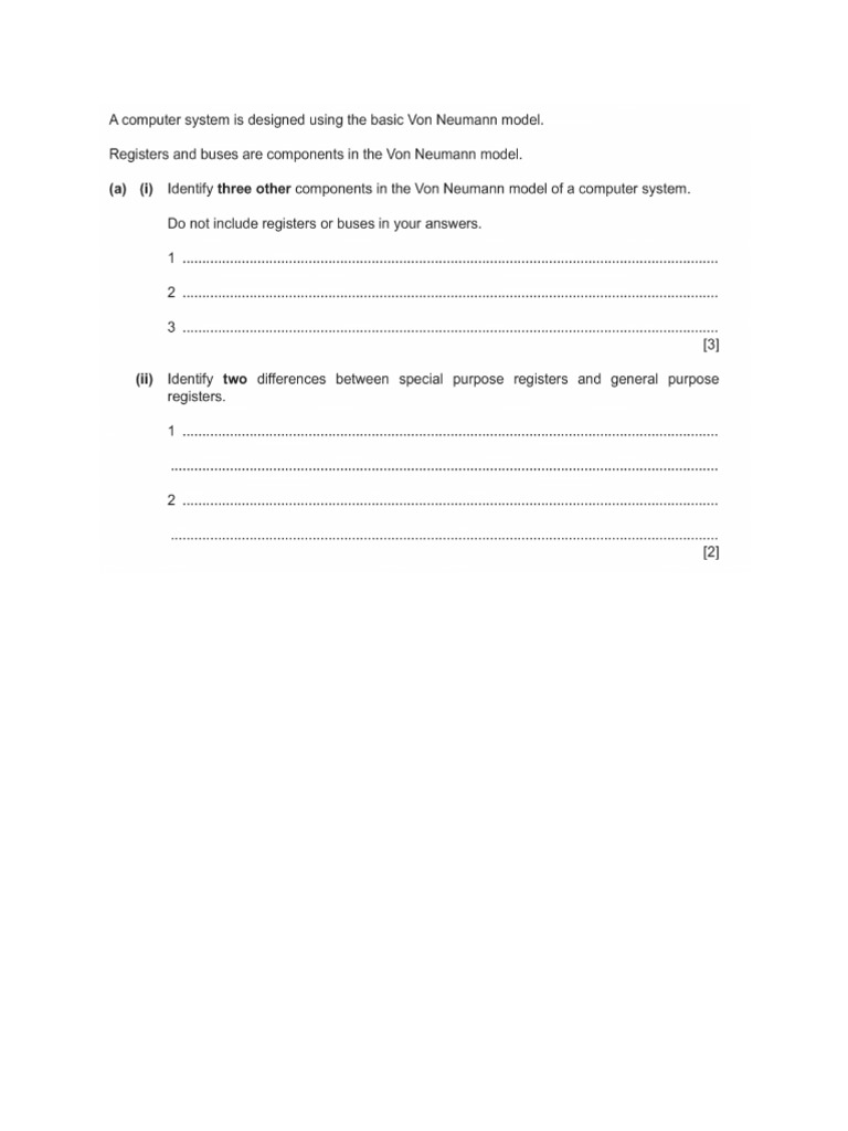 Alevel Computer Science Chapter 2 - 3 Worksheet | PDF