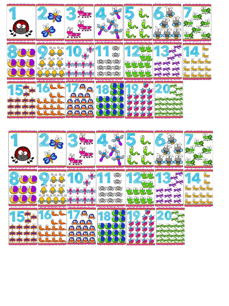 NUMEROS DEL 1 al 20 PLASTIFICAR | PDF