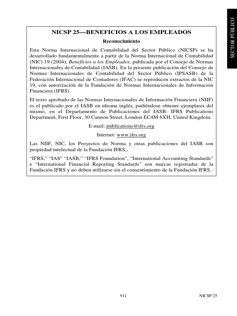 Nicsp 25 | PDF | normas internacionales de INFORMACION FINANCIERA ...