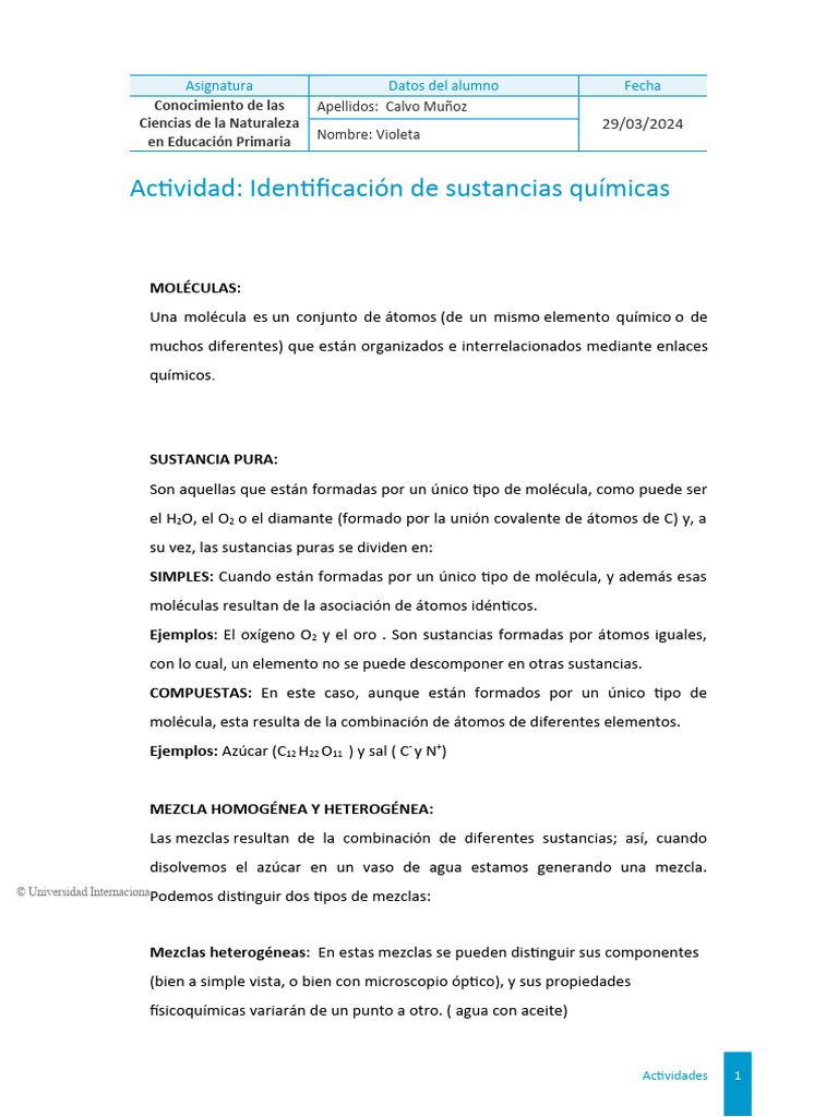 Identificación de Sustancias Químicas | PDF | Mezcla | Sustancias químicas