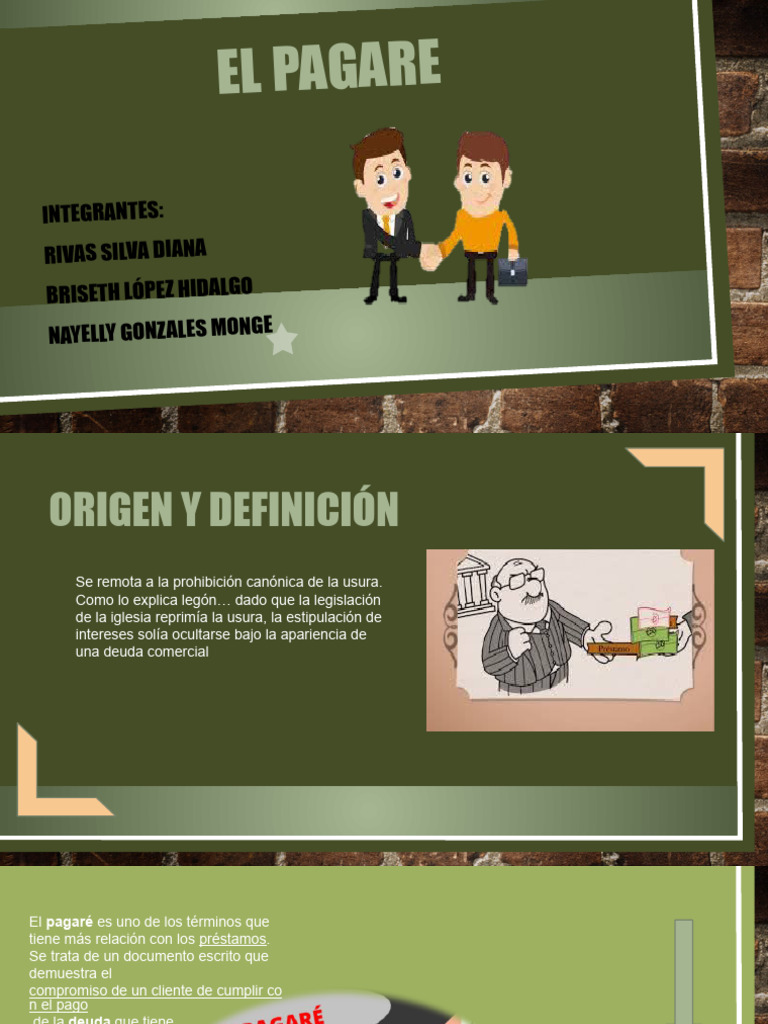 El Pagare Diapositiva Original | PDF | Pagaré | Pagos
