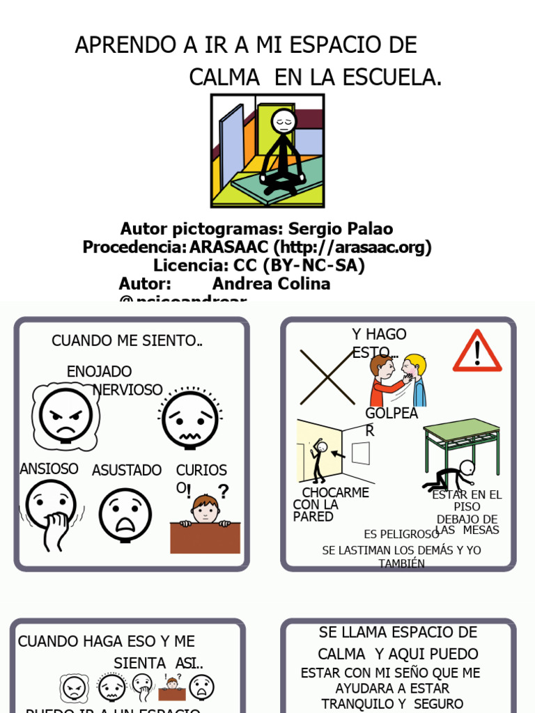Historia Social-Aprendo A Utilizar El Espacio de La Calma en Escuela | PDF