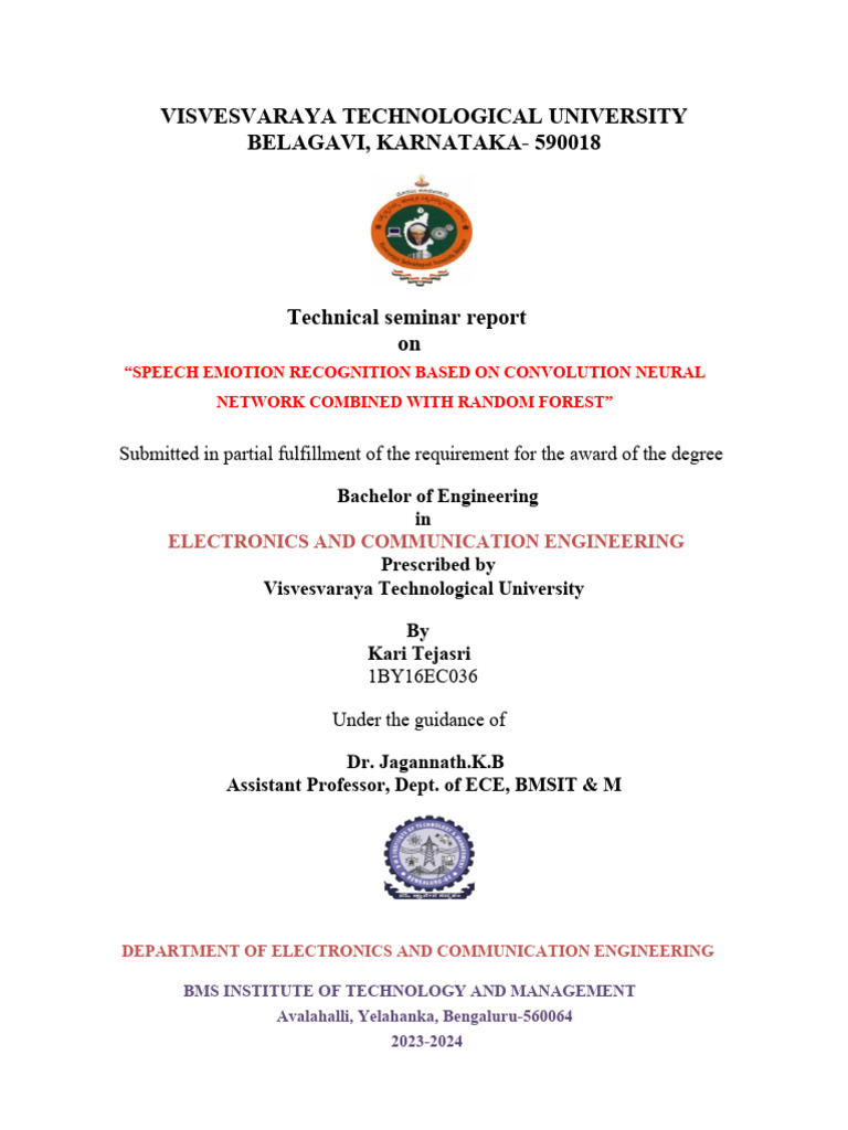 Technical Seminar Report | PDF | Artificial Neural Network | Engineering