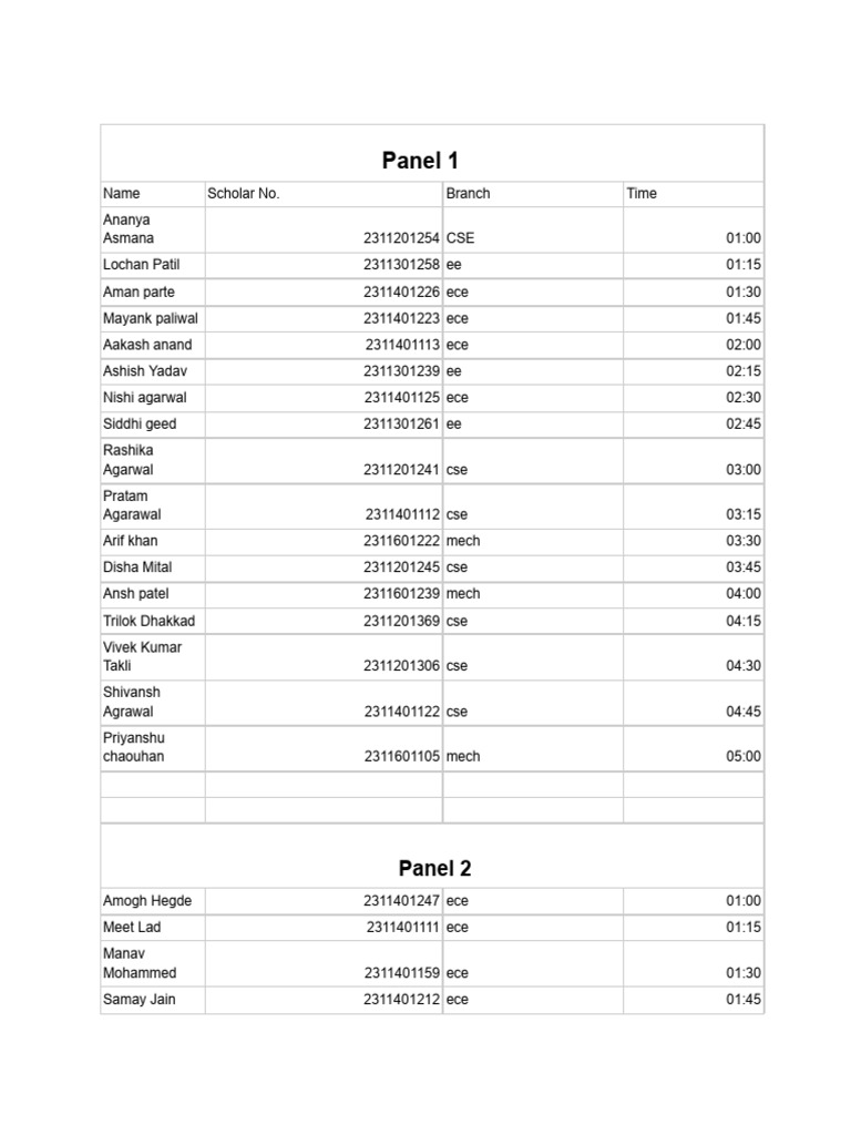 Interview Slots | PDF