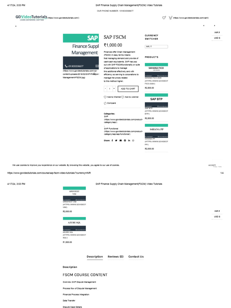 SAP Finance Supply Chain Management (FSCM) Video Tutorials | PDF ...
