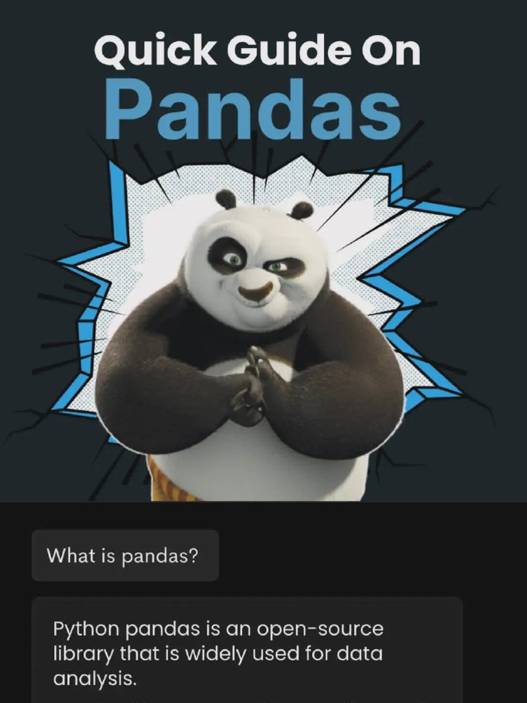 7 Page Quick Guide To Pandas Pdf