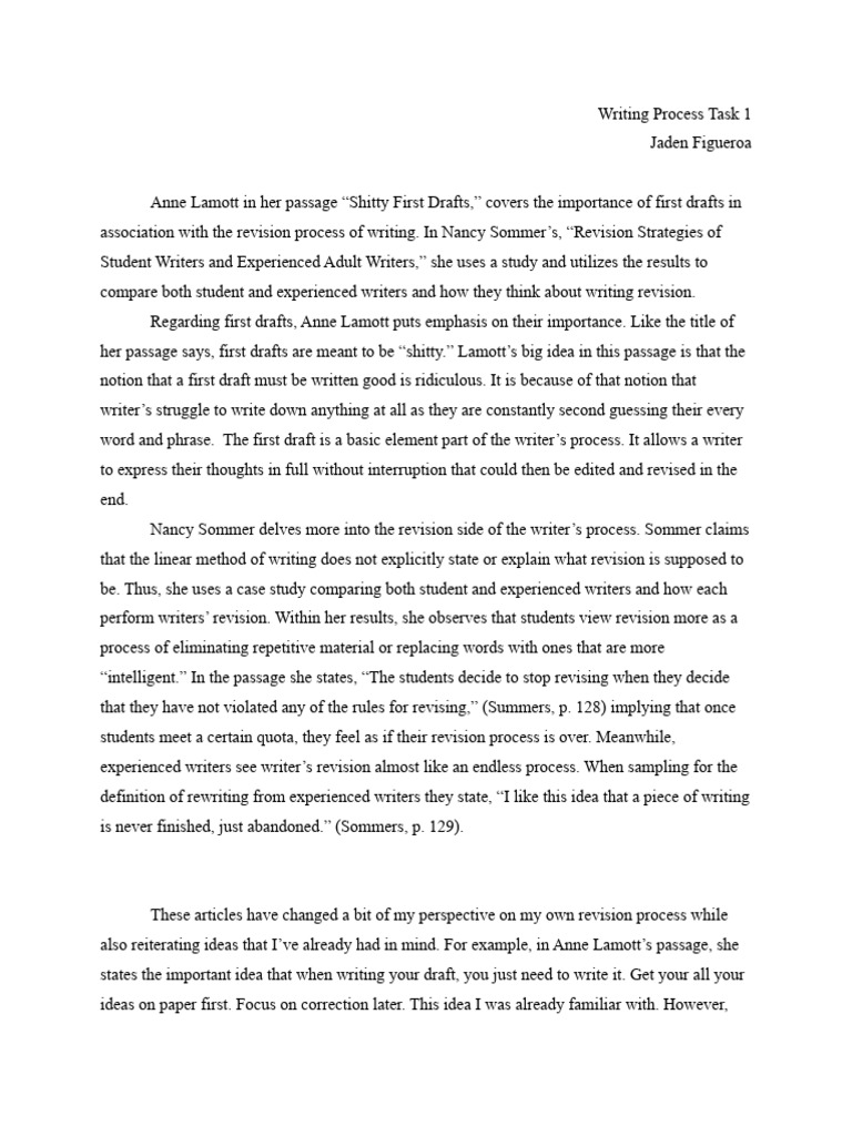 First Drafts & Revision Insights | PDF | Psychology | Cognitive Science