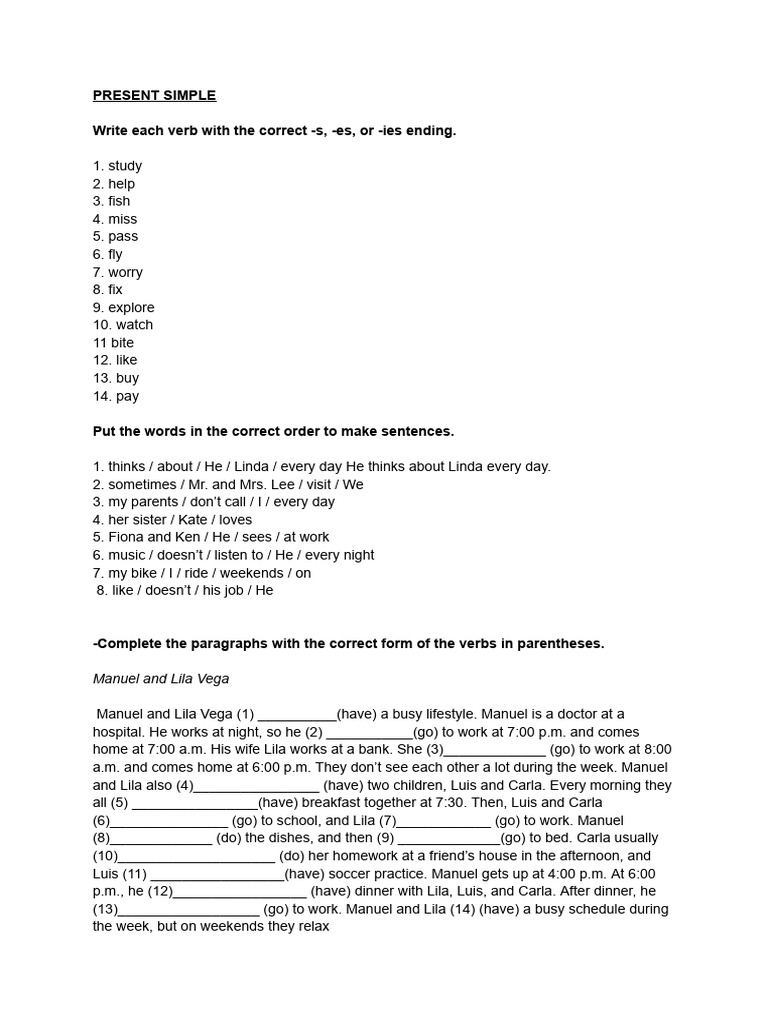 Present Simple | PDF