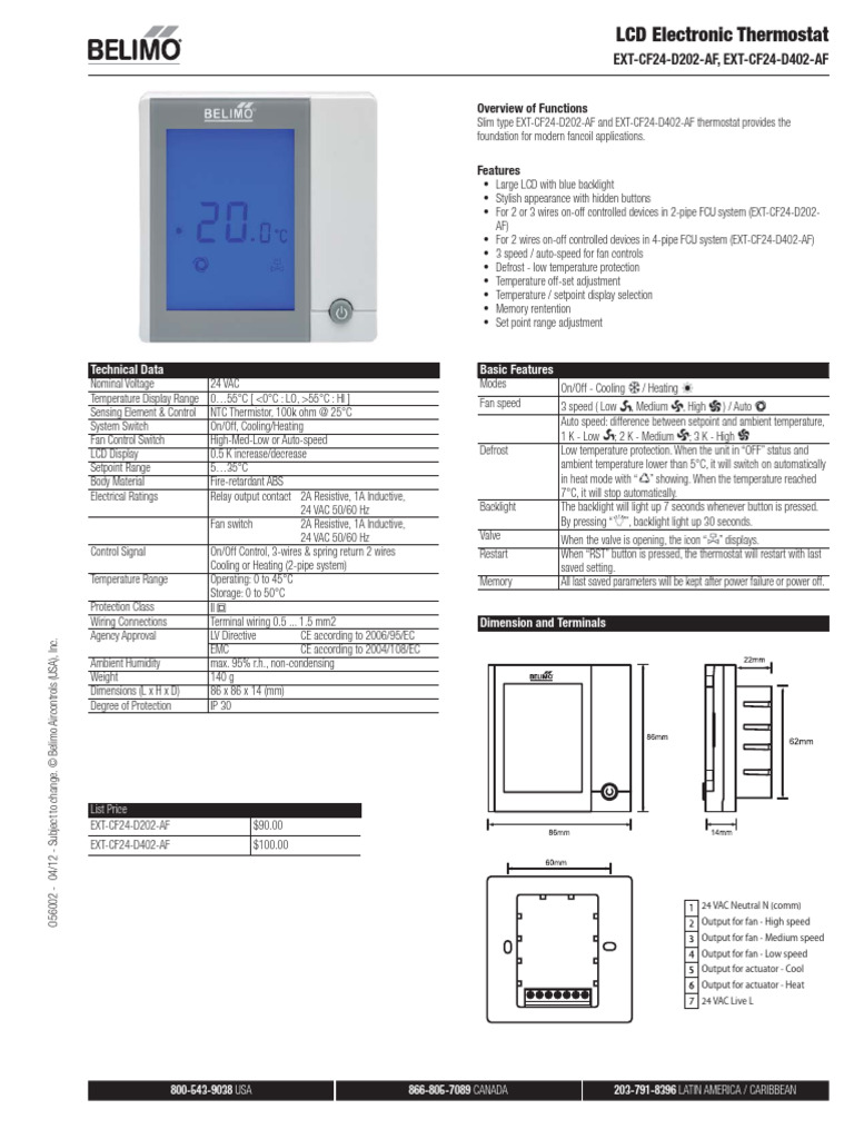 Termostato - EXT-CF24-D402 | PDF | Switch | Thermostat