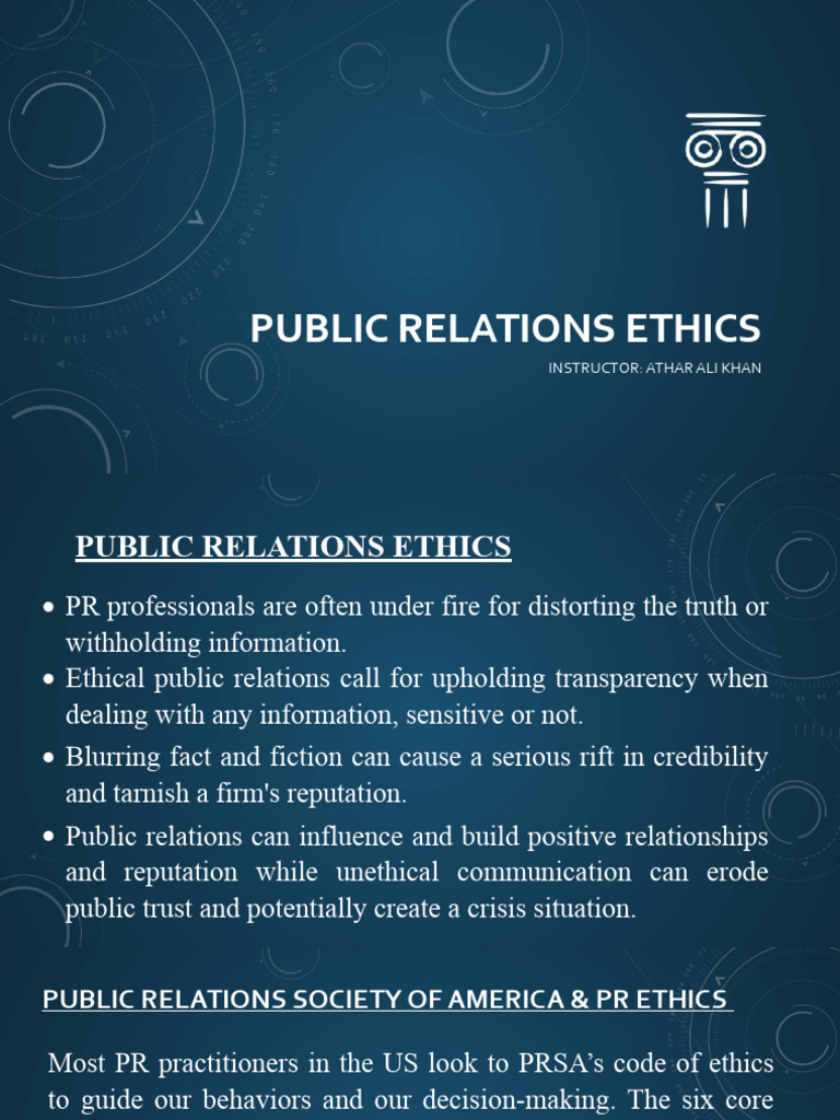 PR Ethics for Professionals | PDF | Credibility | Communication