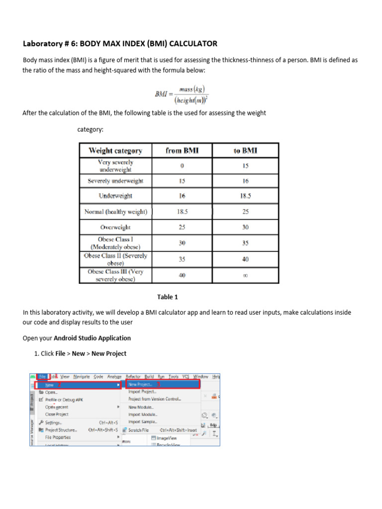 BMI Calculator Android Studio | PDF | Body Mass Index | Computer Science