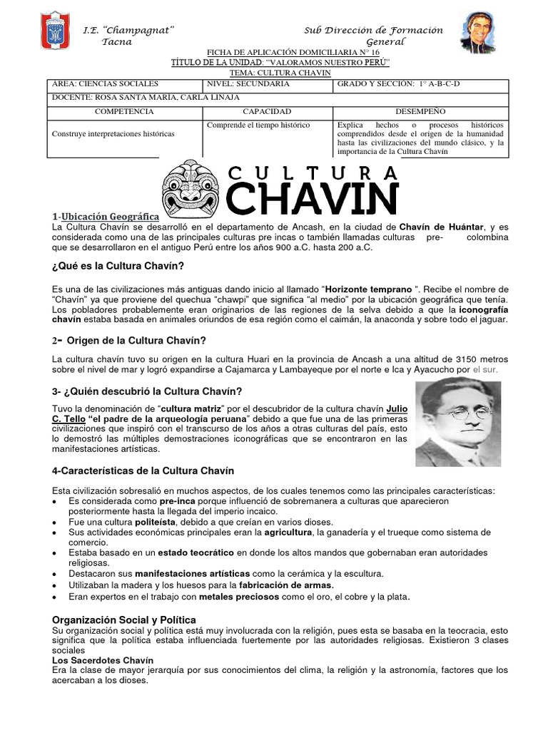 Cultura Chavin | Descargar gratis PDF | Escultura | Perú