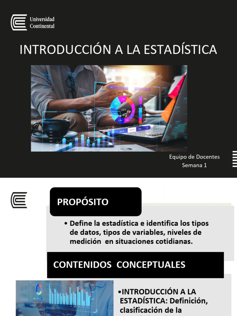U1 - Semana 1 - Sesión 01 - Introduccion A La Estadística - EG - 2024pptx | PDF | Estadísticas ...