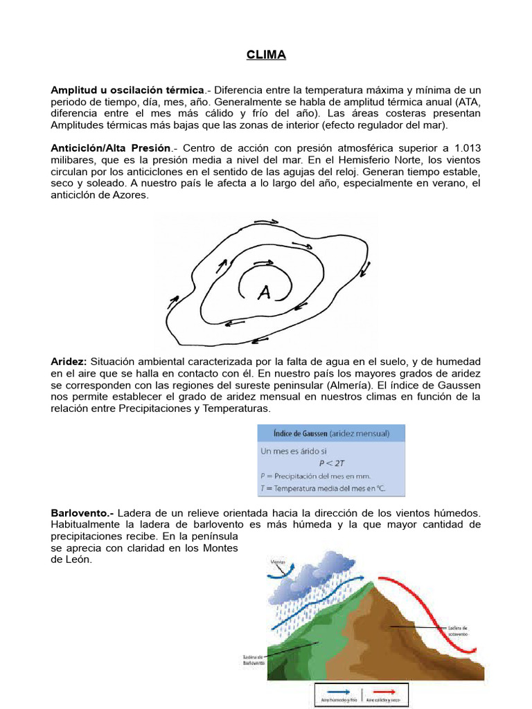 Conceptos Climas | Descargar gratis PDF | Clima | Herida
