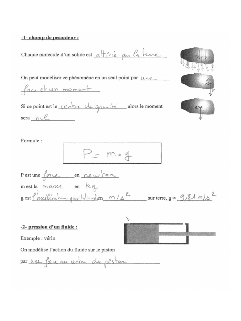 Action Méca Cours Et Exo Correction | PDF